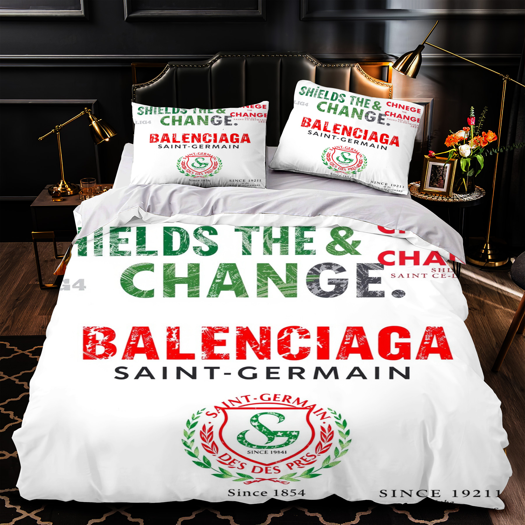 3-Piece Duvet Cover Set with Bold Text & Logos - " Heals the & Change ...