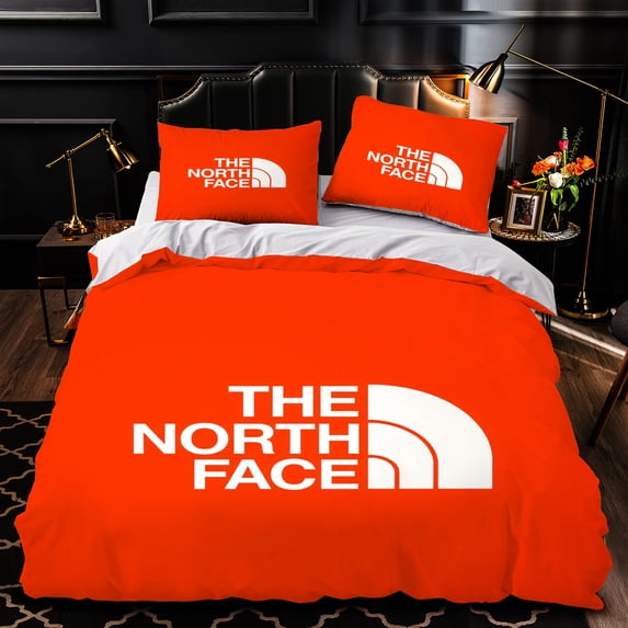 3-Piece Duvet Cover Set with Bright Orange Design Cozy Modern Bedding ...
