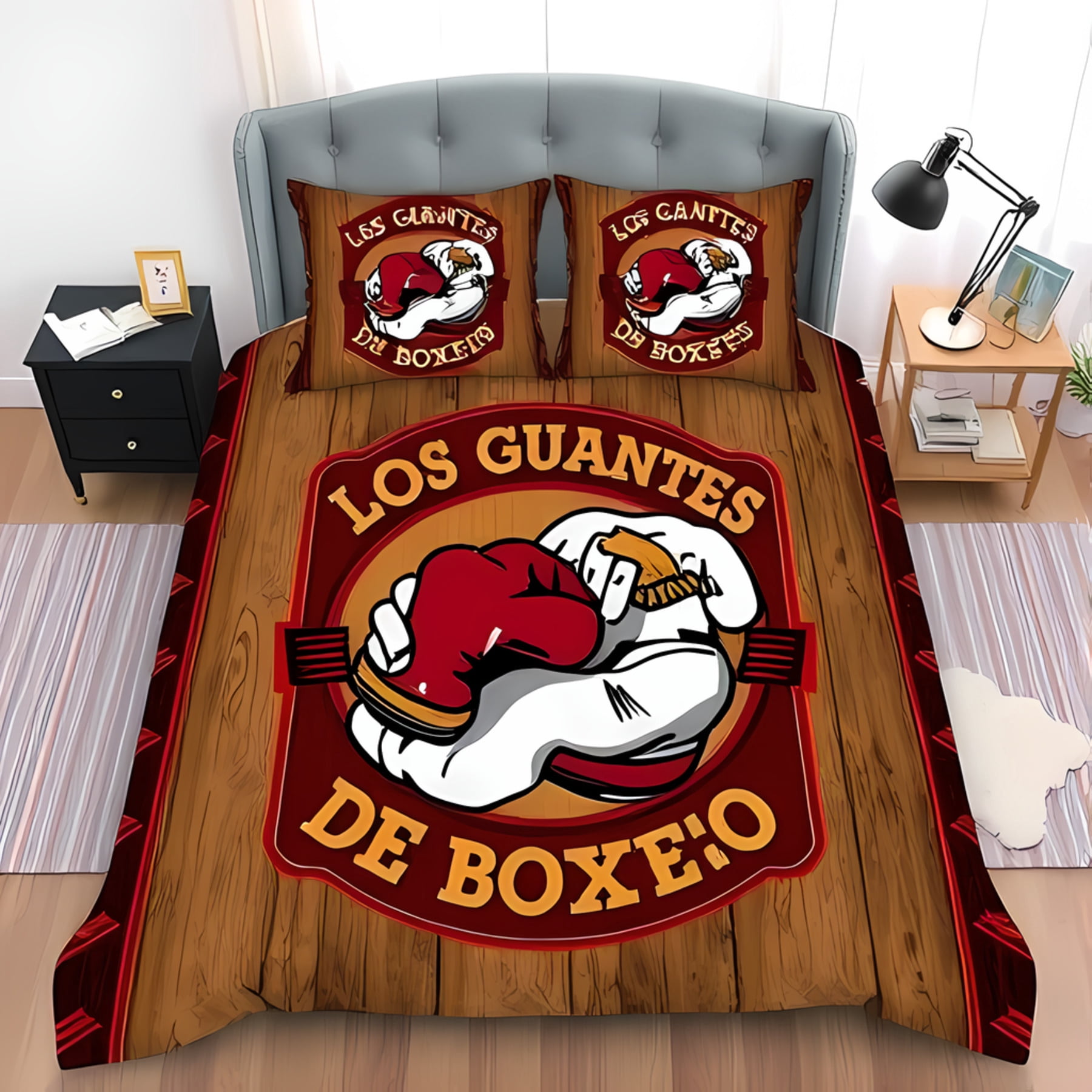 3-Piece Duvet Cover Set with Cartoon Boxing Glove Design " LOS GUANTES ...