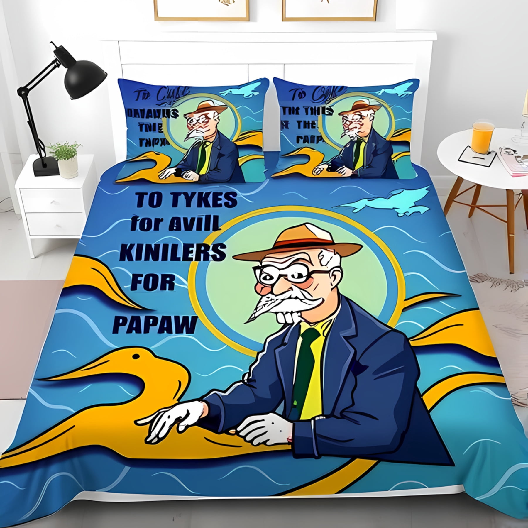 3-Piece Duvet Cover Set with Comedic Cartoon Character Colorful ...