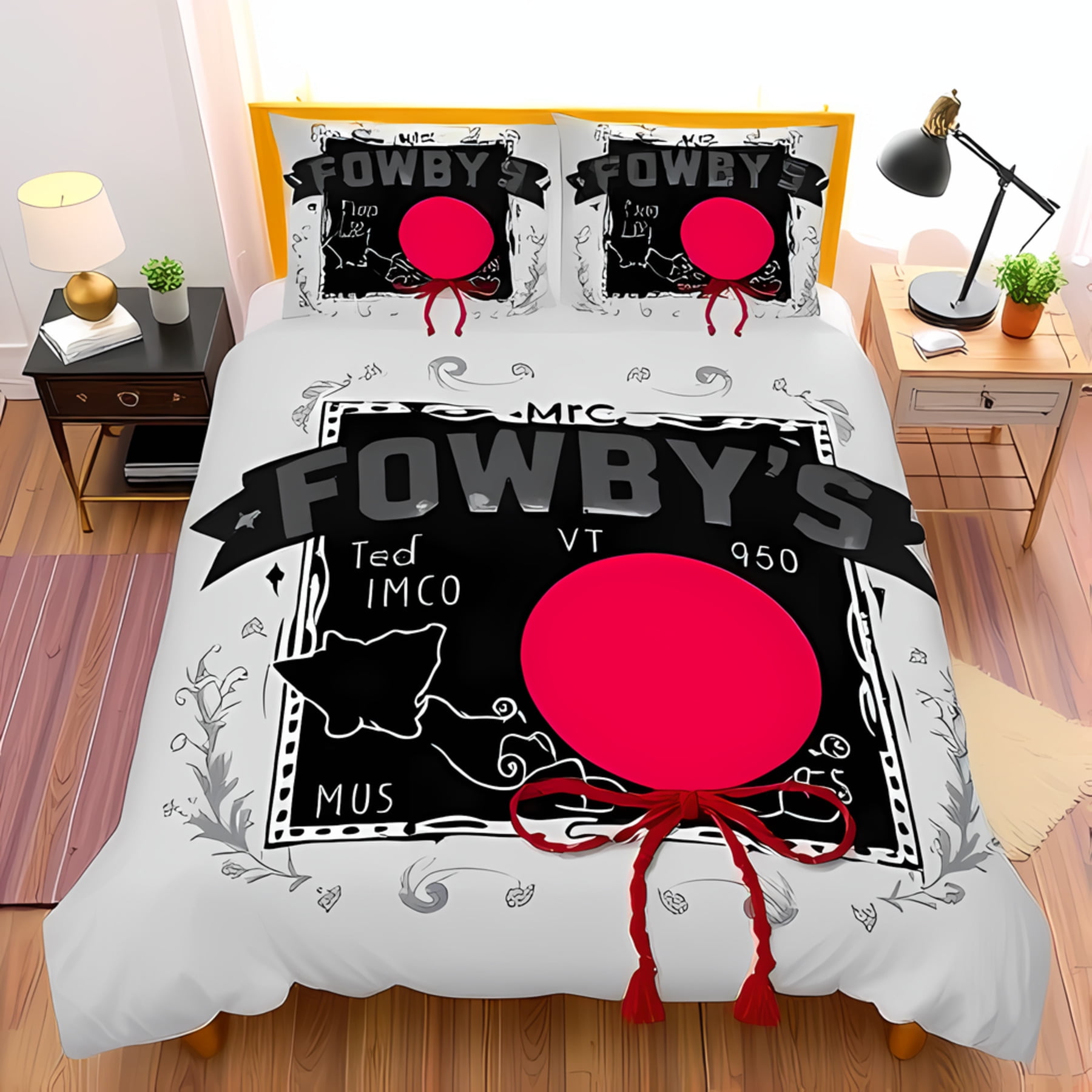 3-Piece Duvet Cover Set with Elegant Swirl and Pattern Black 'FOWBY'S ...