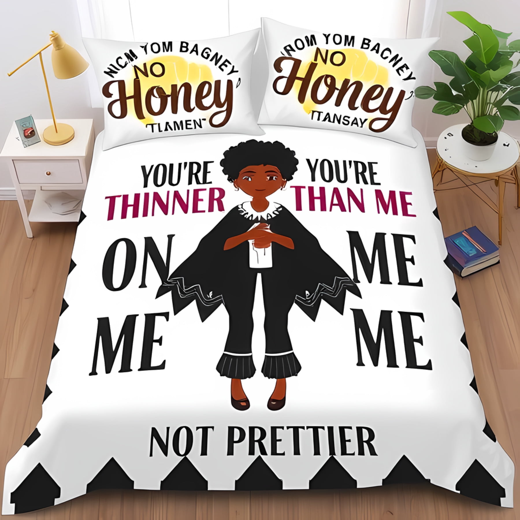 3-Piece Duvet Cover Set with Humorous Body Positivity Design - Cozy ...