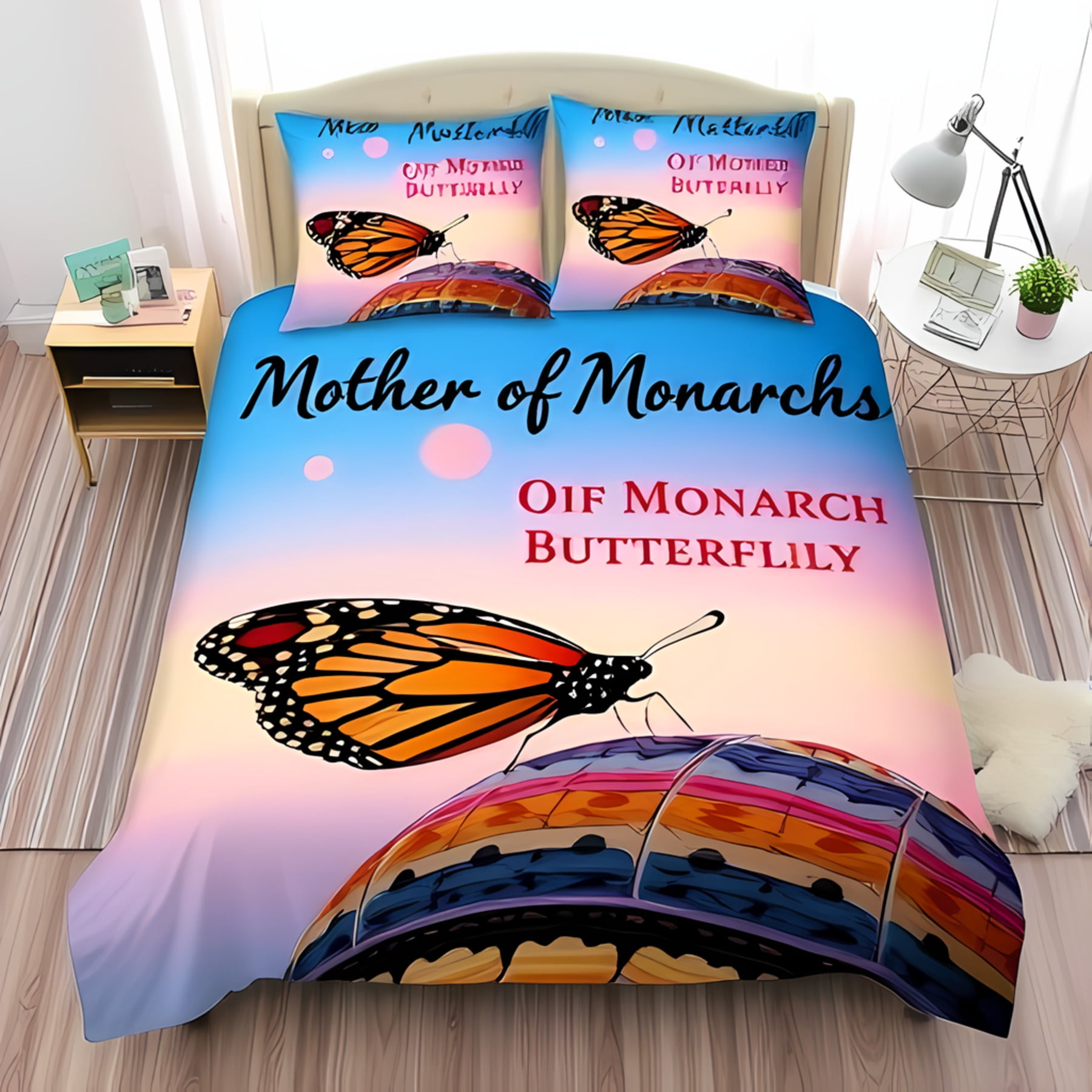 3-Piece Duvet Cover Set with Majestic Monarch Butterfly Design " Mother ...