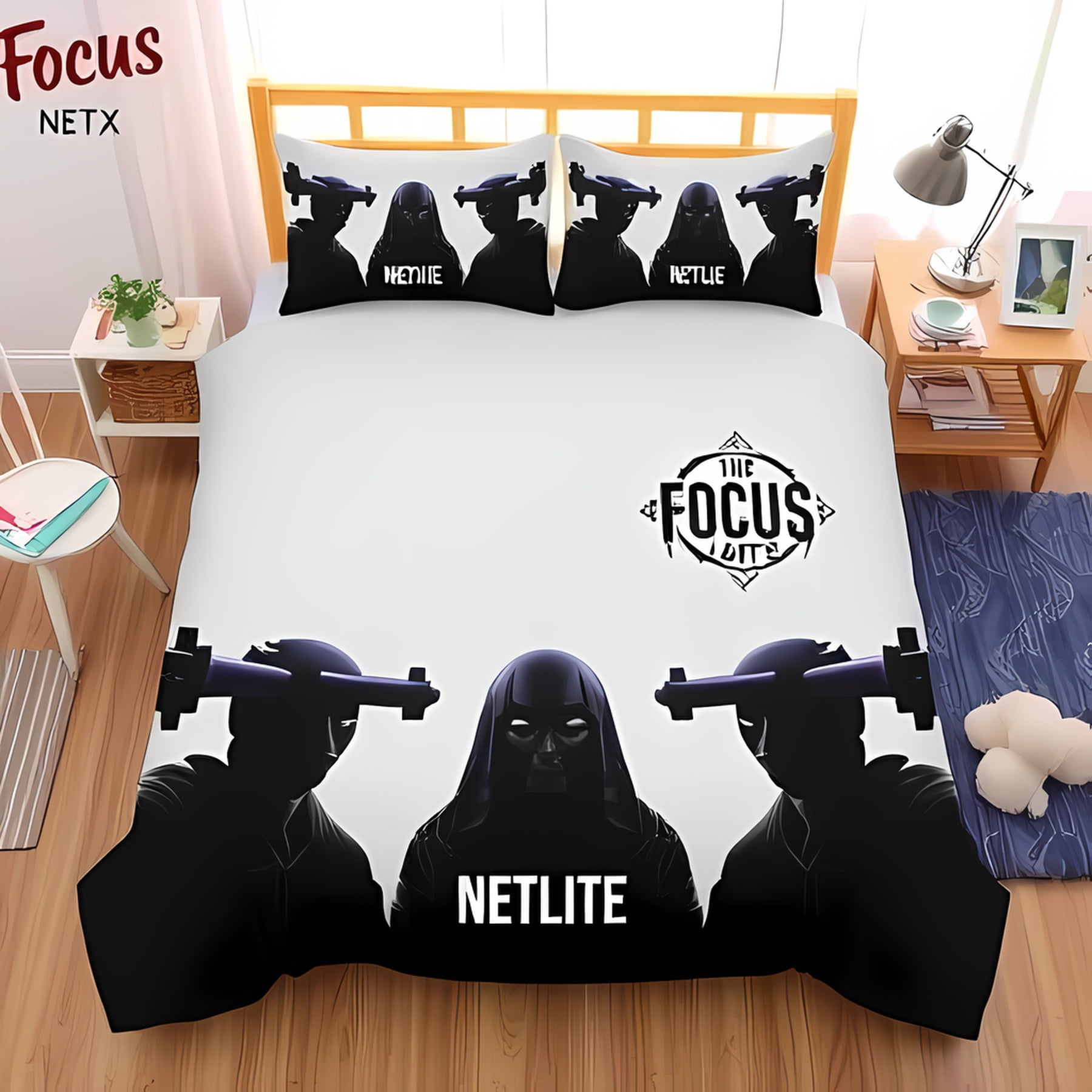 3-Piece Duvet Cover Set with Pillowcases - Futuristic Graphic Design ...