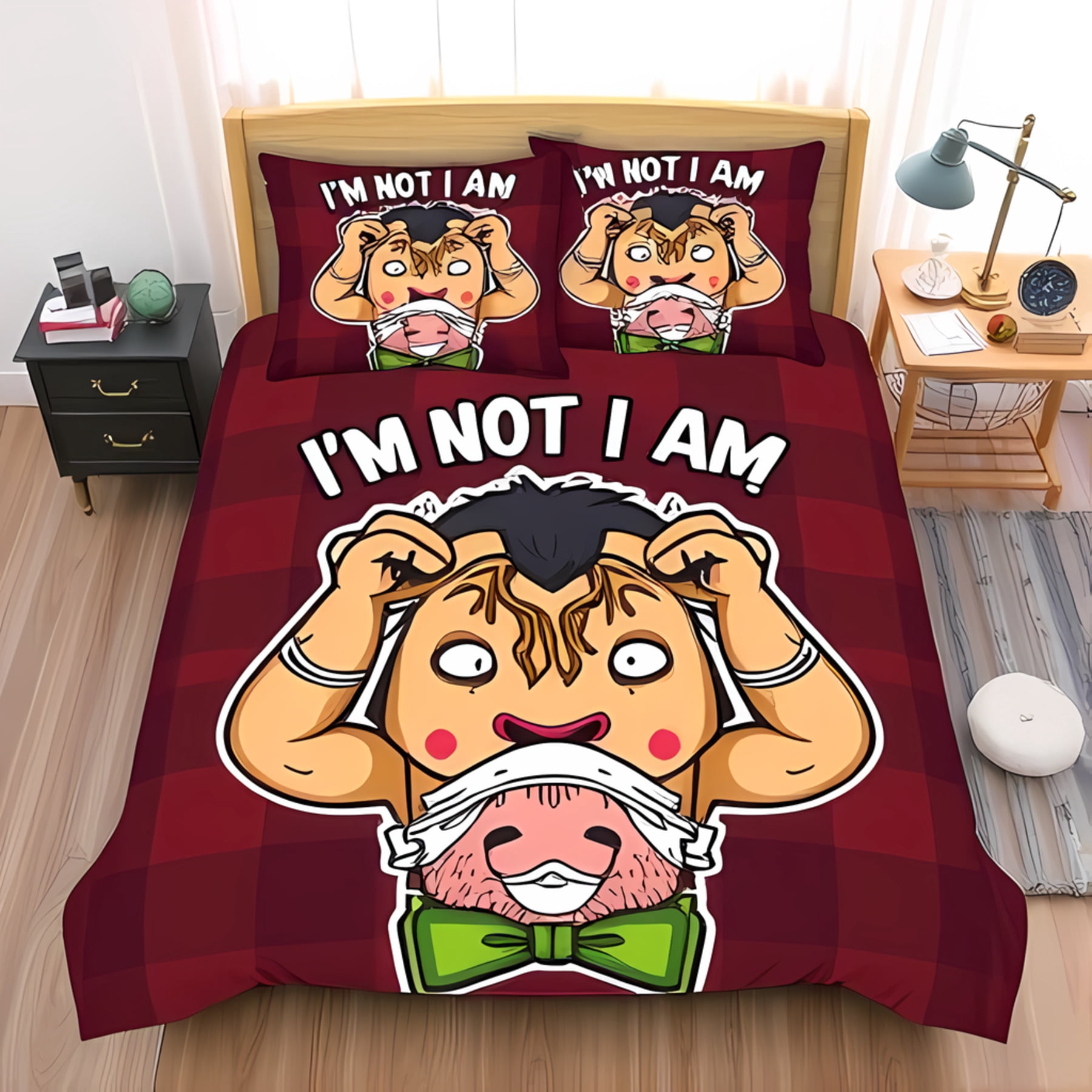 3-Piece Duvet Cover Set with Playful Cartoon Character - Whimsical ...