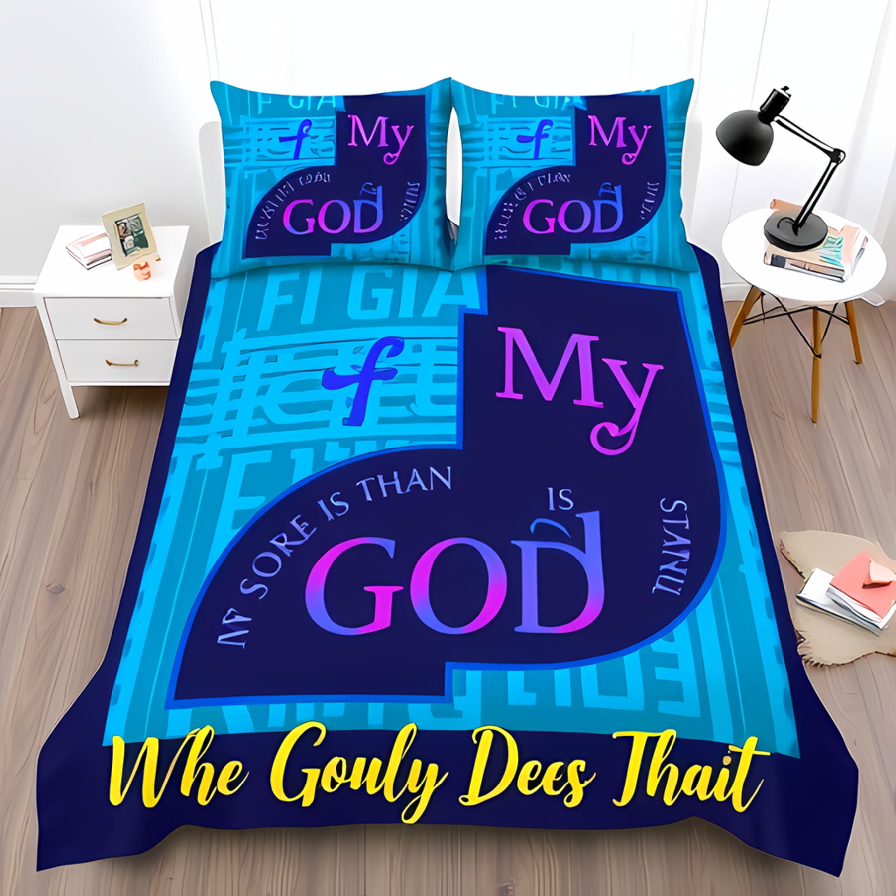 3-Piece Duvet Cover Set with Themed Blue & Purple Bedding Featuring ...