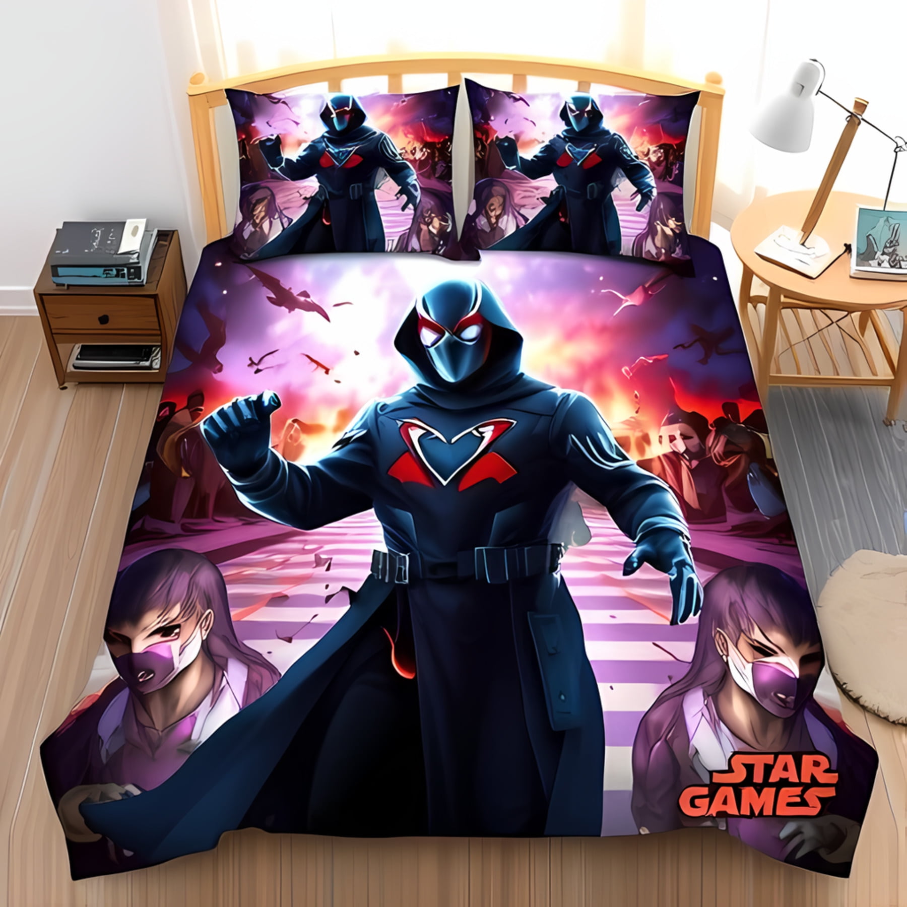 3-Piece Duvet Cover Set with Vibrant Character Design - Stylish Bedding ...
