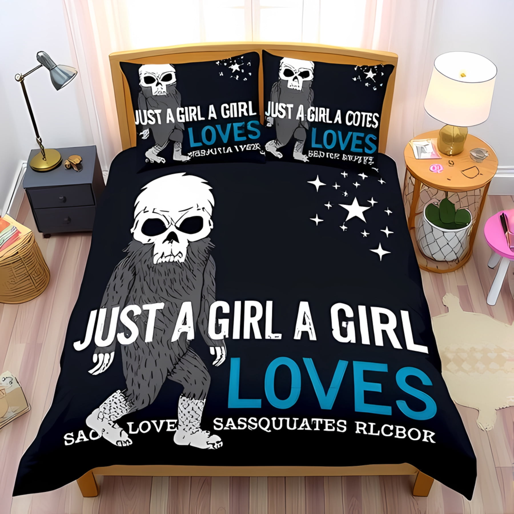 3-Piece Duvet Cover Set with Whimsical Design & Fun Slogan - Playful ...