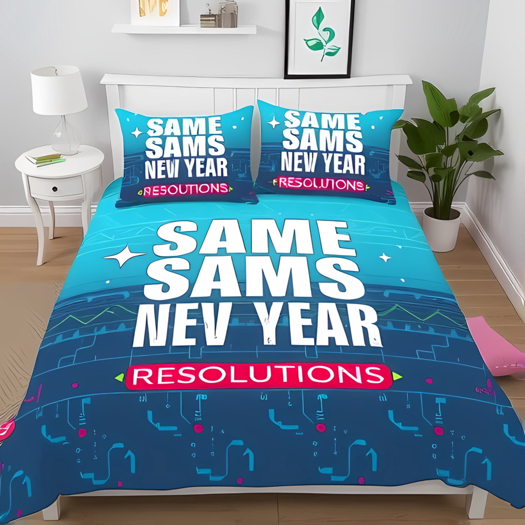 3-Piece Duvet Cover Set with Whimsical Tech Inspired Design - " SAME ...