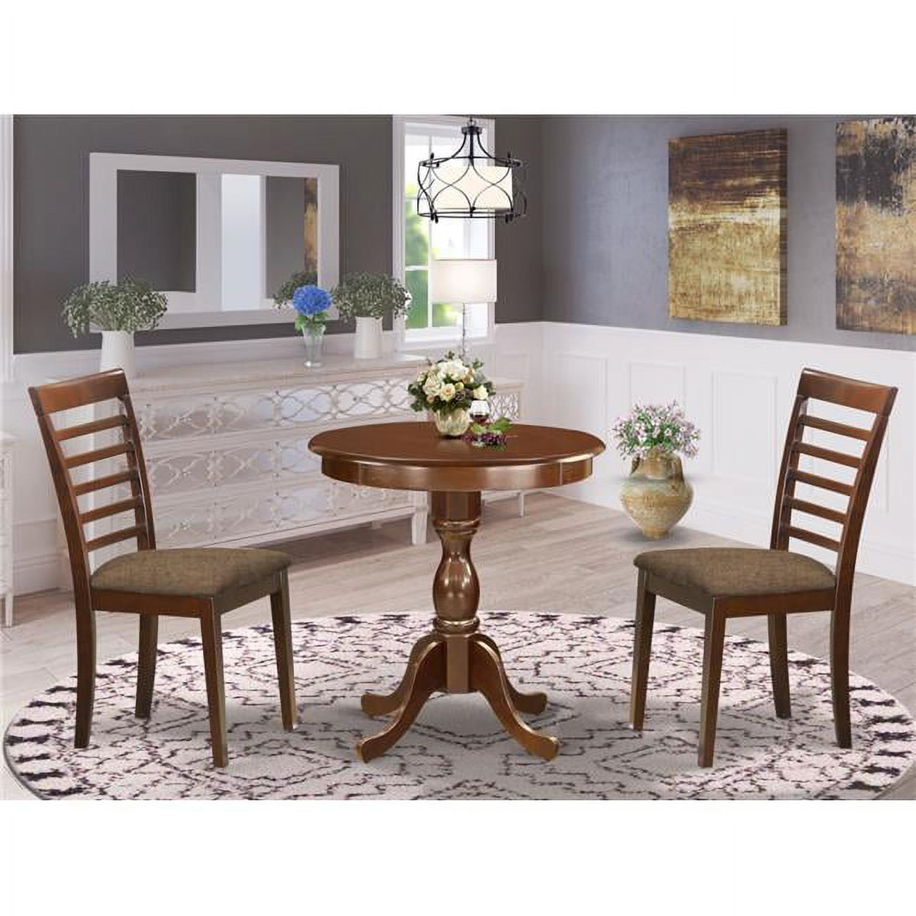 3 Piece Eden Modern Kitchen Dining Room Set - Mahogany - Walmart.com