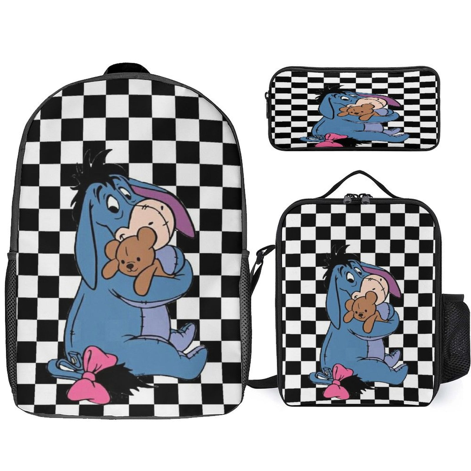 3 Piece Ee-Yore Backpack Set with Lunch Box And Pencil Case Lightweight ...