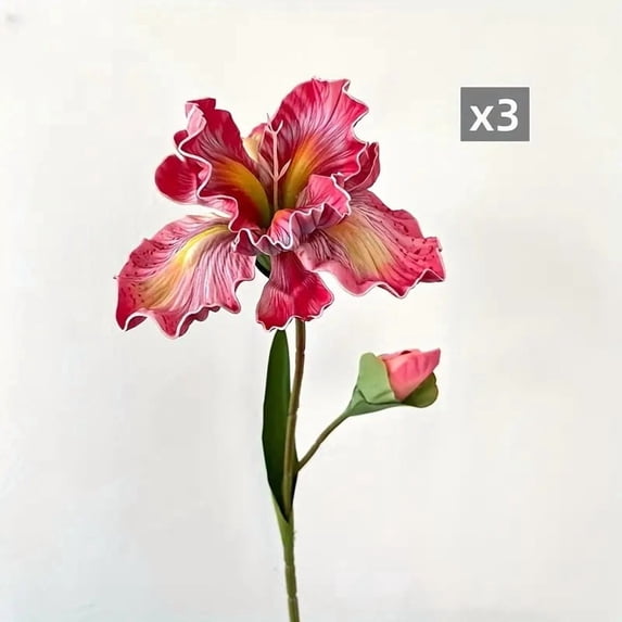 3-Piece Elegant Realistic Iris Flowers - Vintage Oil Painting Style ...