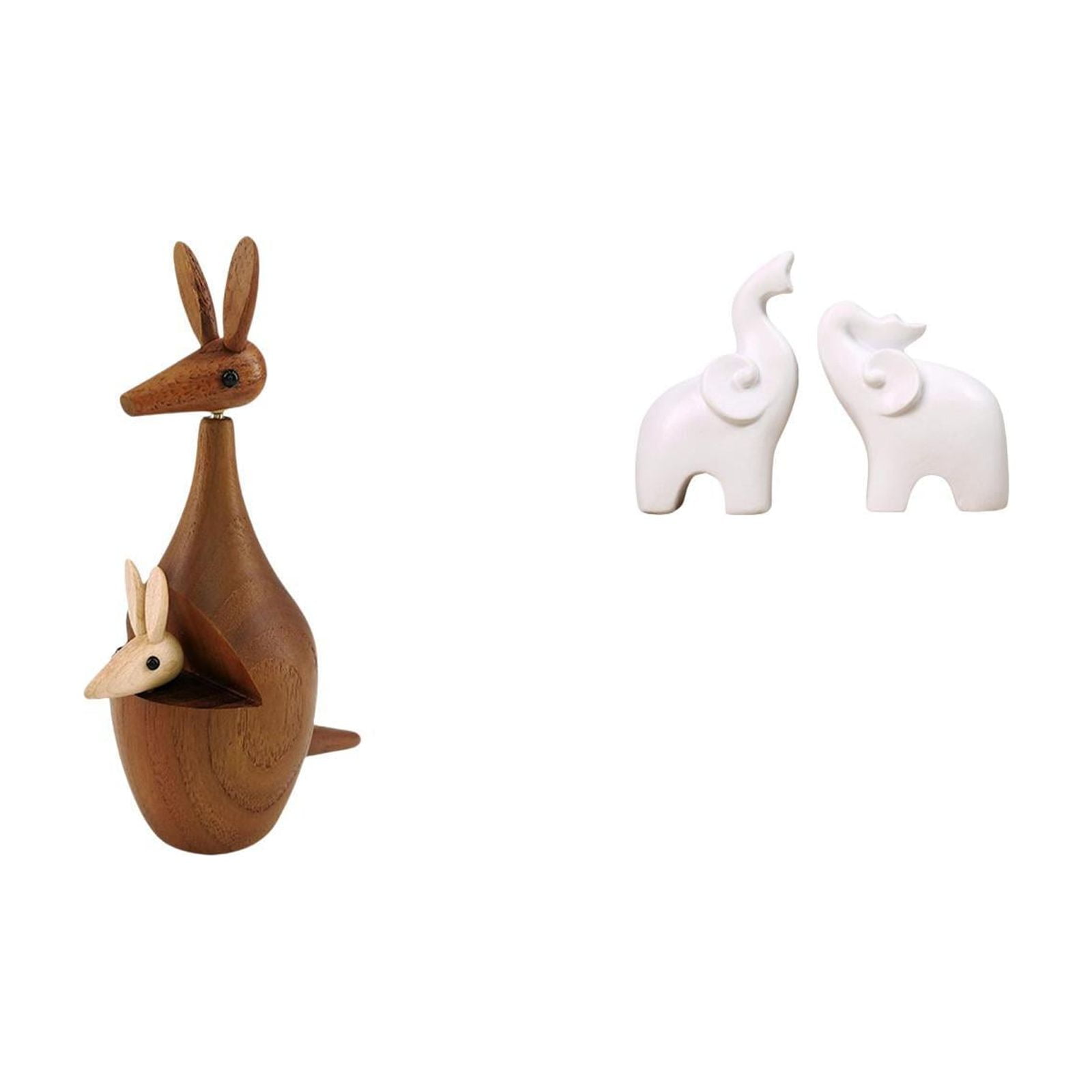 3 Piece Elephant Sculpture Animal Statue Collection Compact Resin ...
