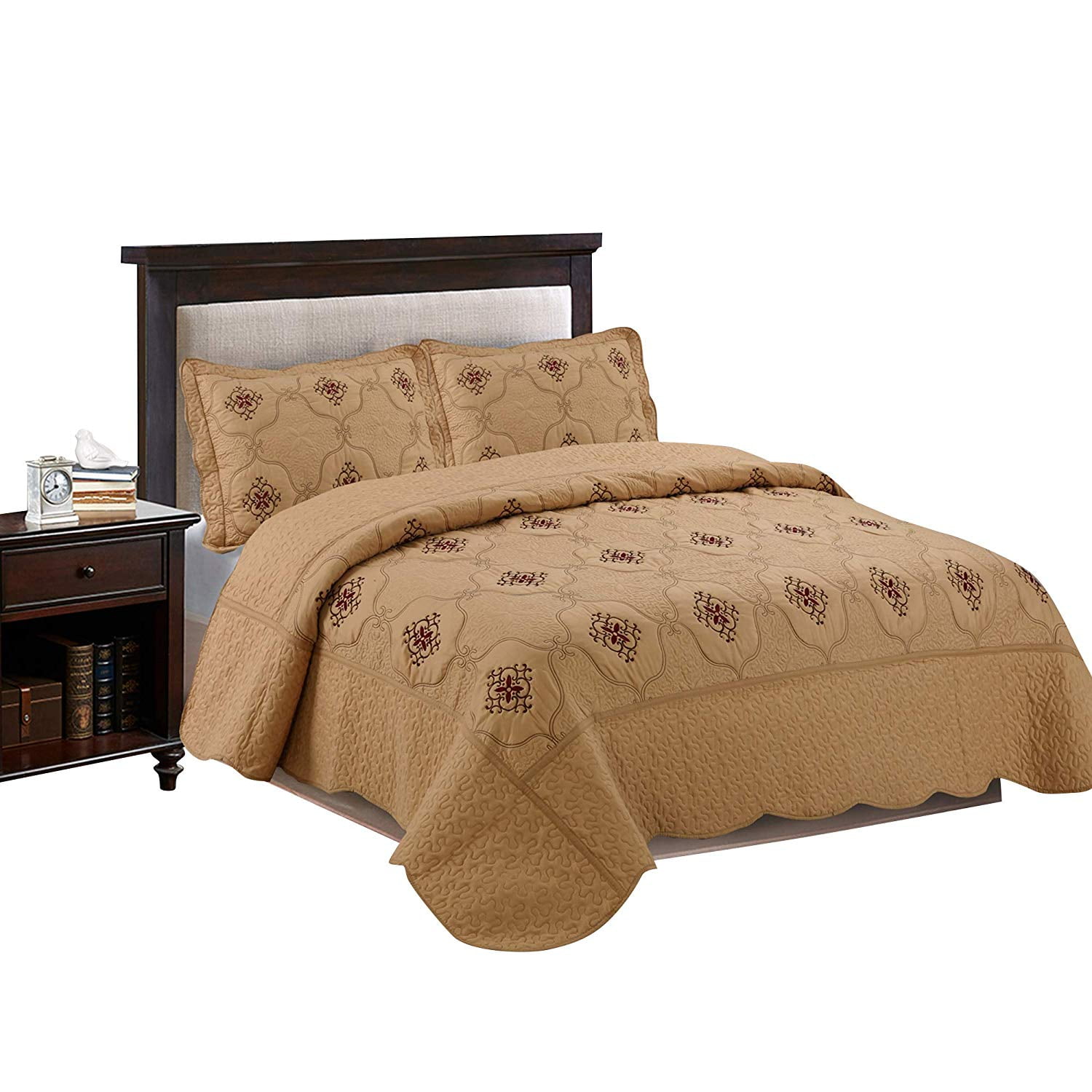 3-Piece Embroidery Quilts Bedspreads Bed Coverlets Cover Set Emma ...