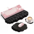 3-Piece Ergonomic Cloud Wrist Rest Set, Memory Foam PU Leather Keyboard ...