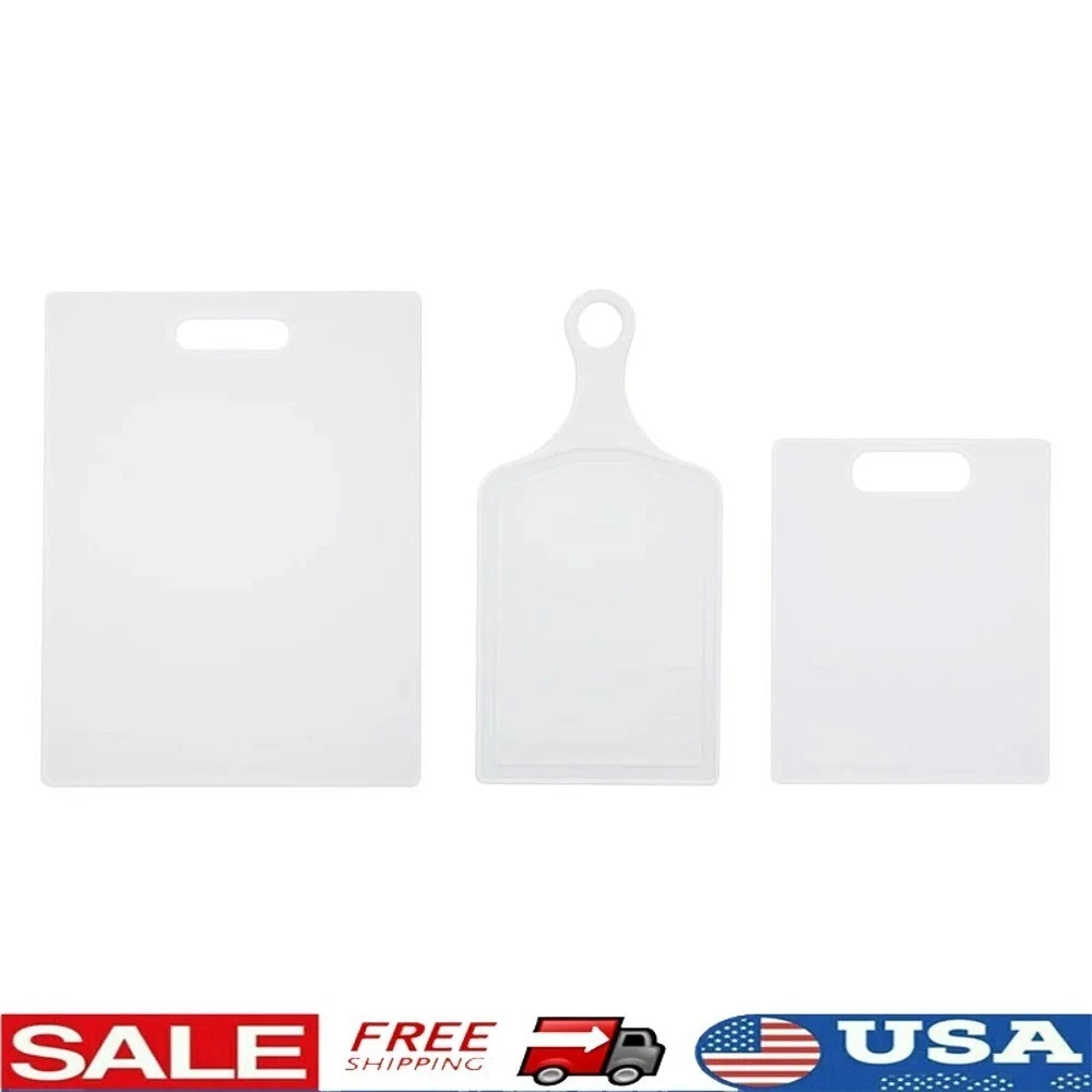 3-Piece Essential Poly Kitchen Cutting Board Set Easy Clean Dishwasher ...