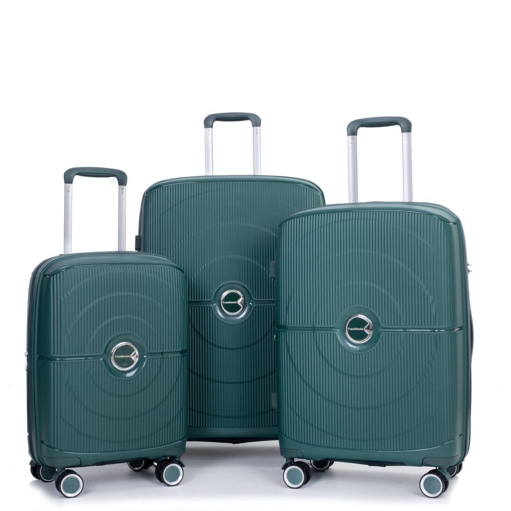 3 Piece Expandable Hardshell Suitcase with TSA Lock, PP Roller Luggage ...