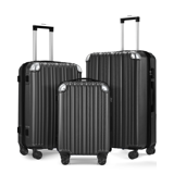 3-Piece Expandable Hard Shell Luggage Sets, ABS Spinner Wheels Suitcase ...