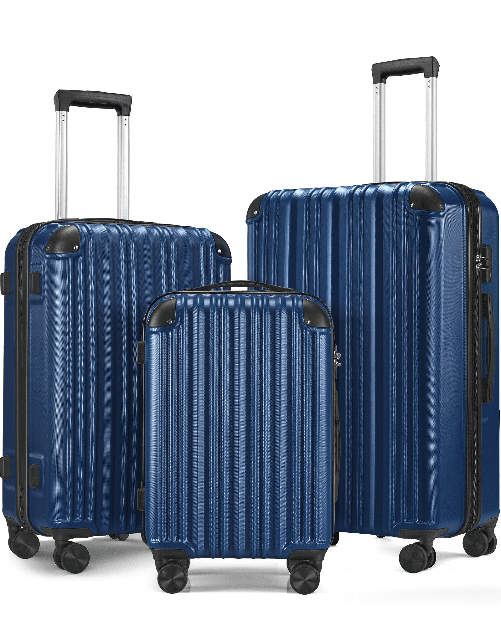 3-Piece Hard Shell Expandable Luggage Sets, Medium Hard Side ABS ...