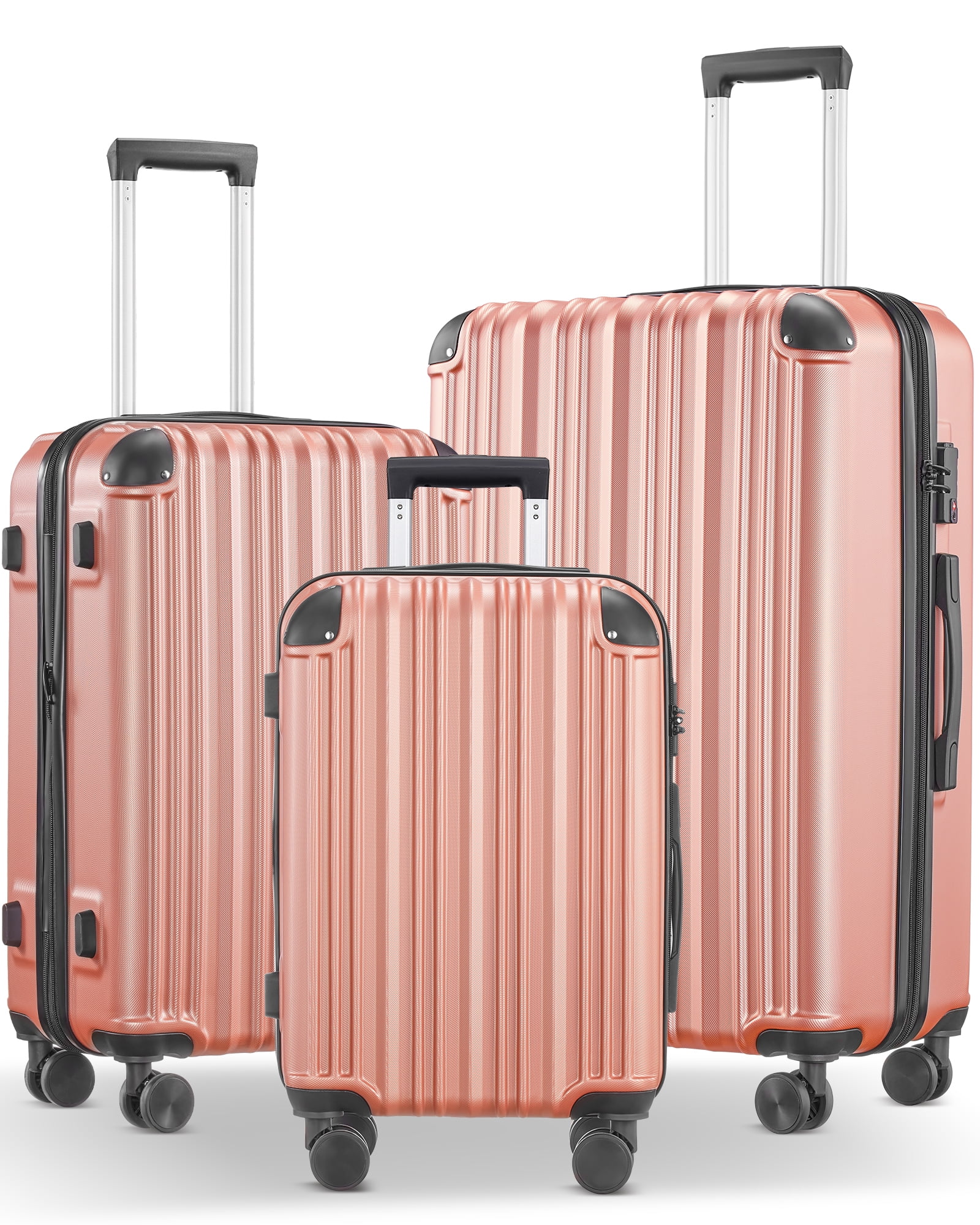 Walmart 3-Piece Hard Shell Luggage Set, Expandable ABS Spinner Suitcase ...