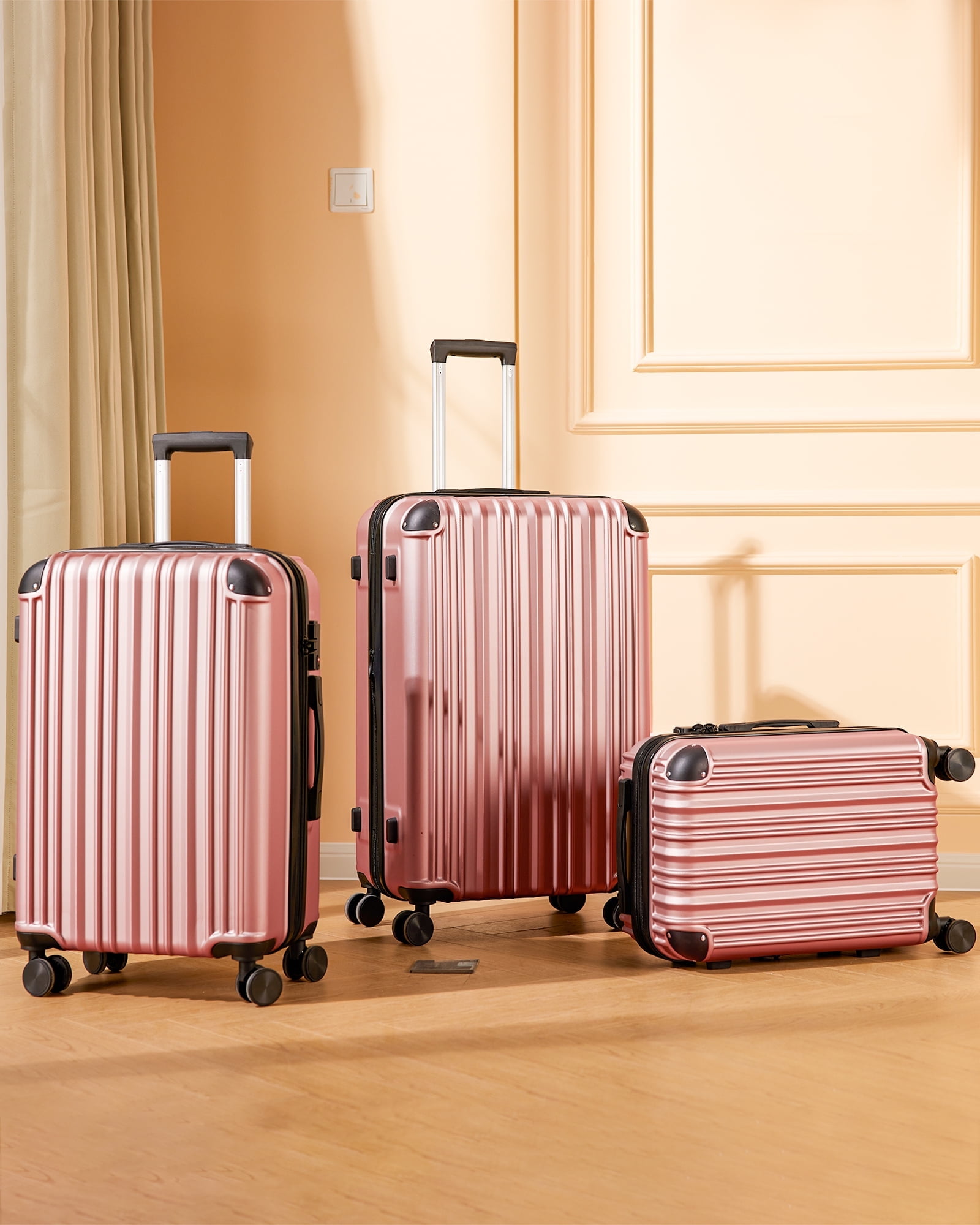 Walmart 3-Piece Hard Shell Luggage Set, Expandable ABS Spinner Suitcase ...