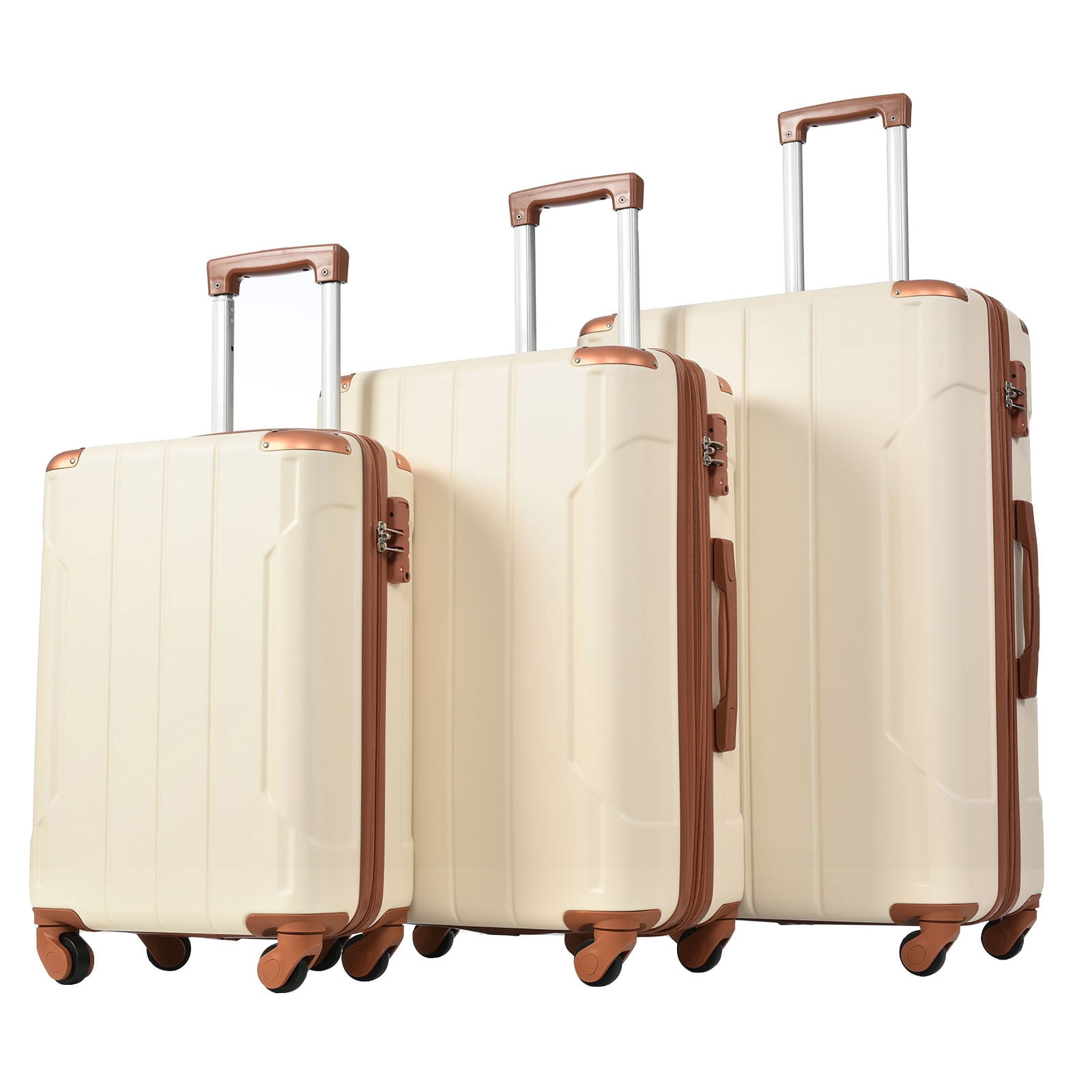 3 Piece Expandable Scratch-Resistant Hardshell Travel Luggage Sets 4 ...
