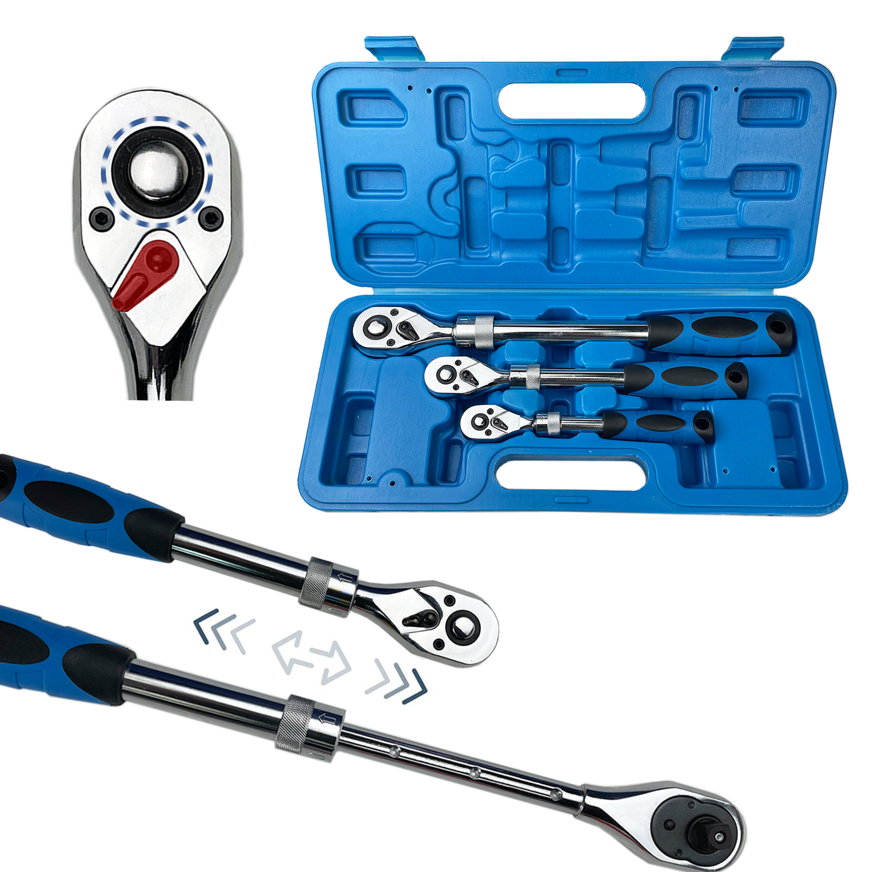 Female E Torx Socket Set with Case, 1/4, 3/8, 1/2 in. Drive E4-E24 ...