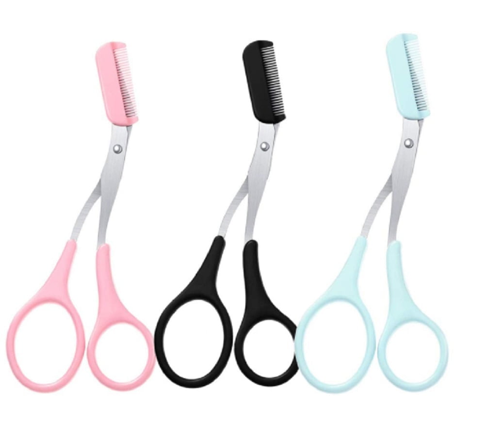 3-Piece Eyebrow Trimmer Scissors Set with Comb – Precision Hair Removal ...