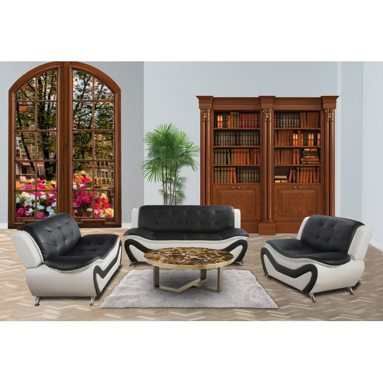 3pc leather living room set store