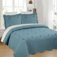 3 Piece Floral Embroidered Quilted Bedspread-Beautiful Stitching ...