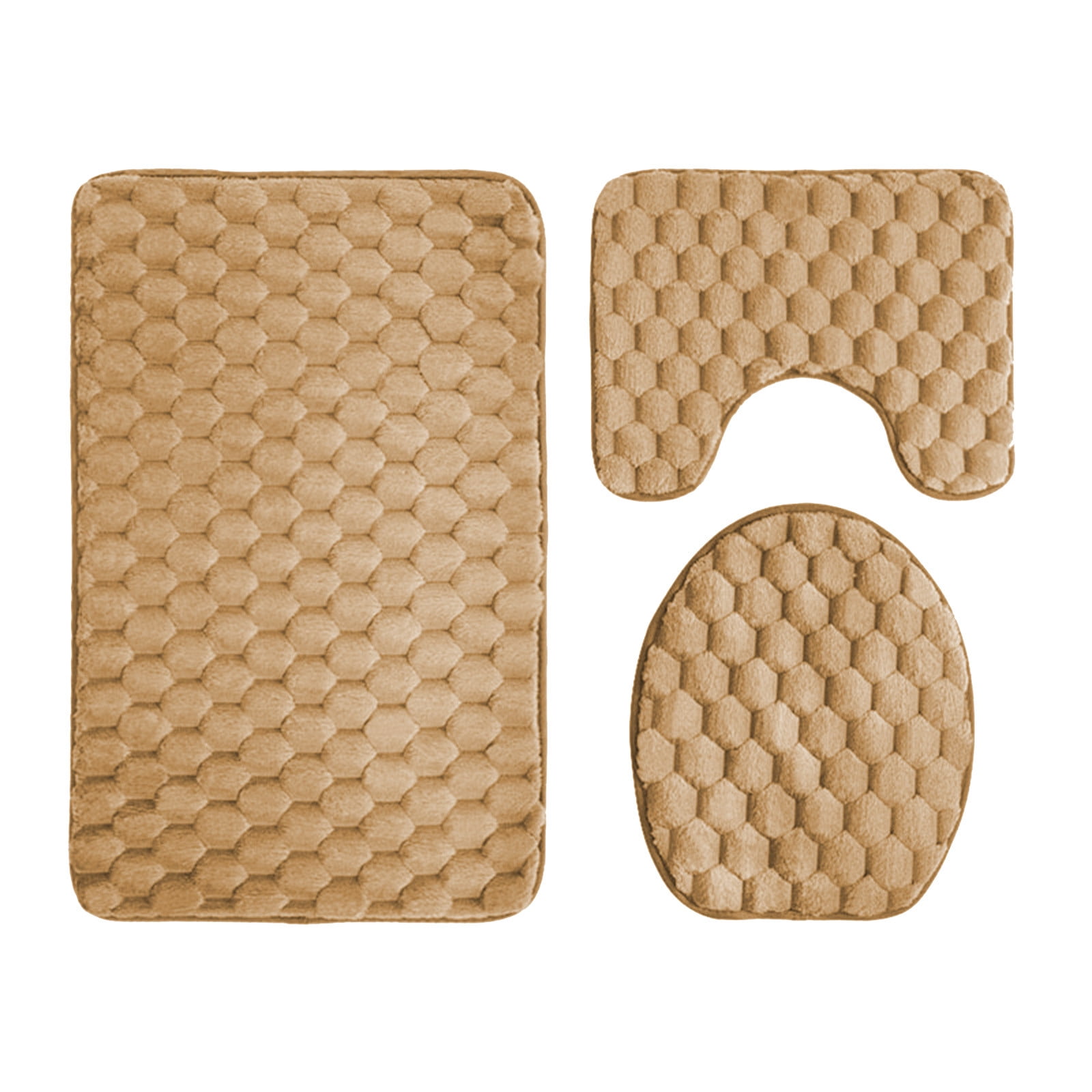 Aursykel 3 Piece Foam Bath Mat Set Non Slip Bathroom Rugs with Soft ...