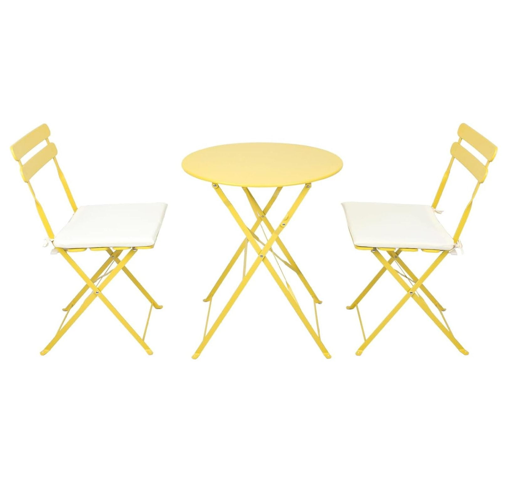 3 Piece Folding Patio Bistro Set, Premium Steel Patio Furniture Sets ...