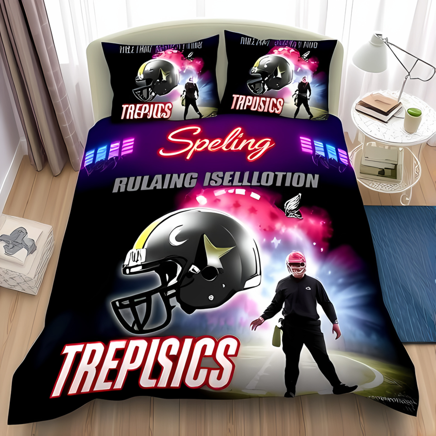 3-Piece Football Themed Duvet Cover Set Player Design Perfect for ...