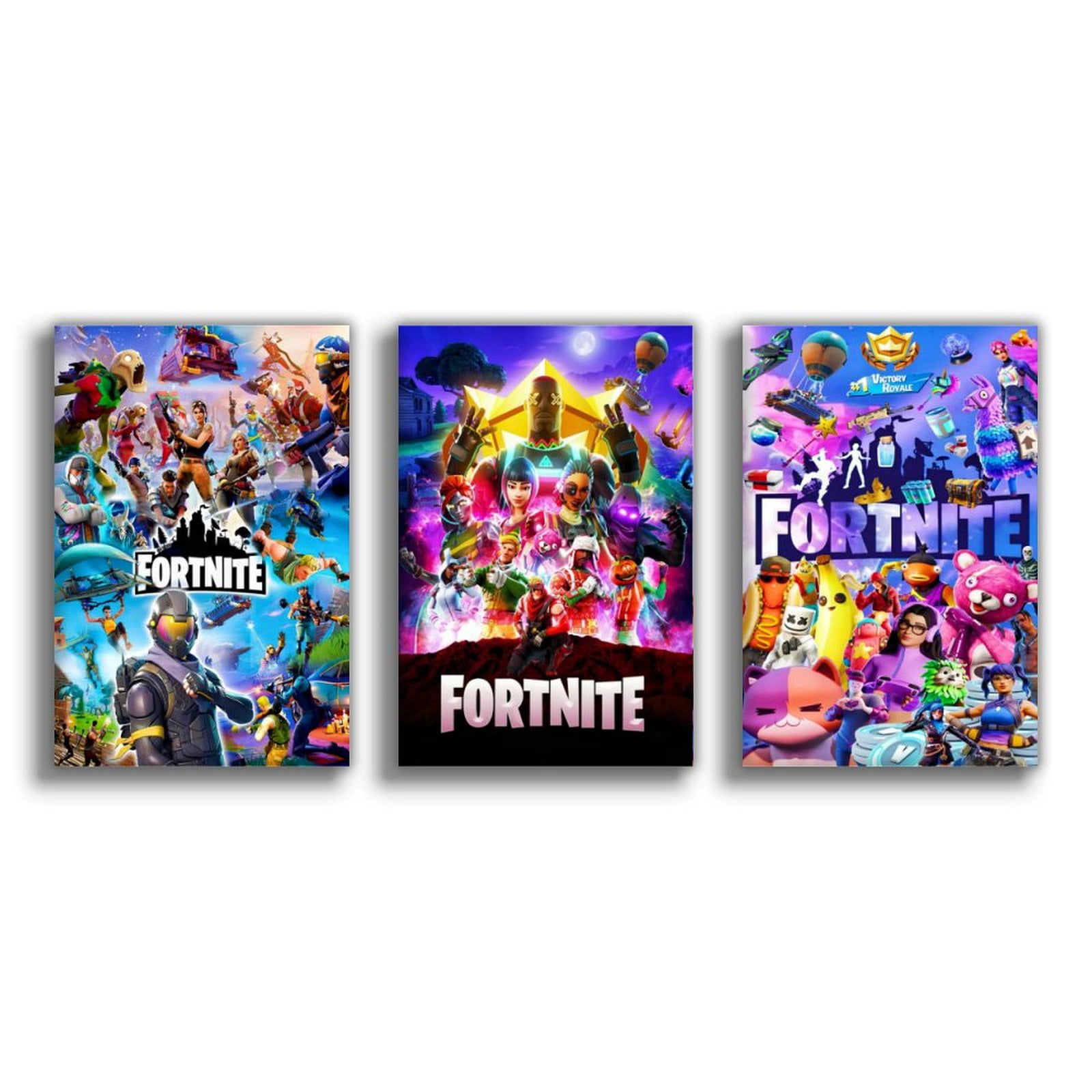 3-Piece Fortnite Battle Royale Poster Set, Victory Wall Decor Canvas ...