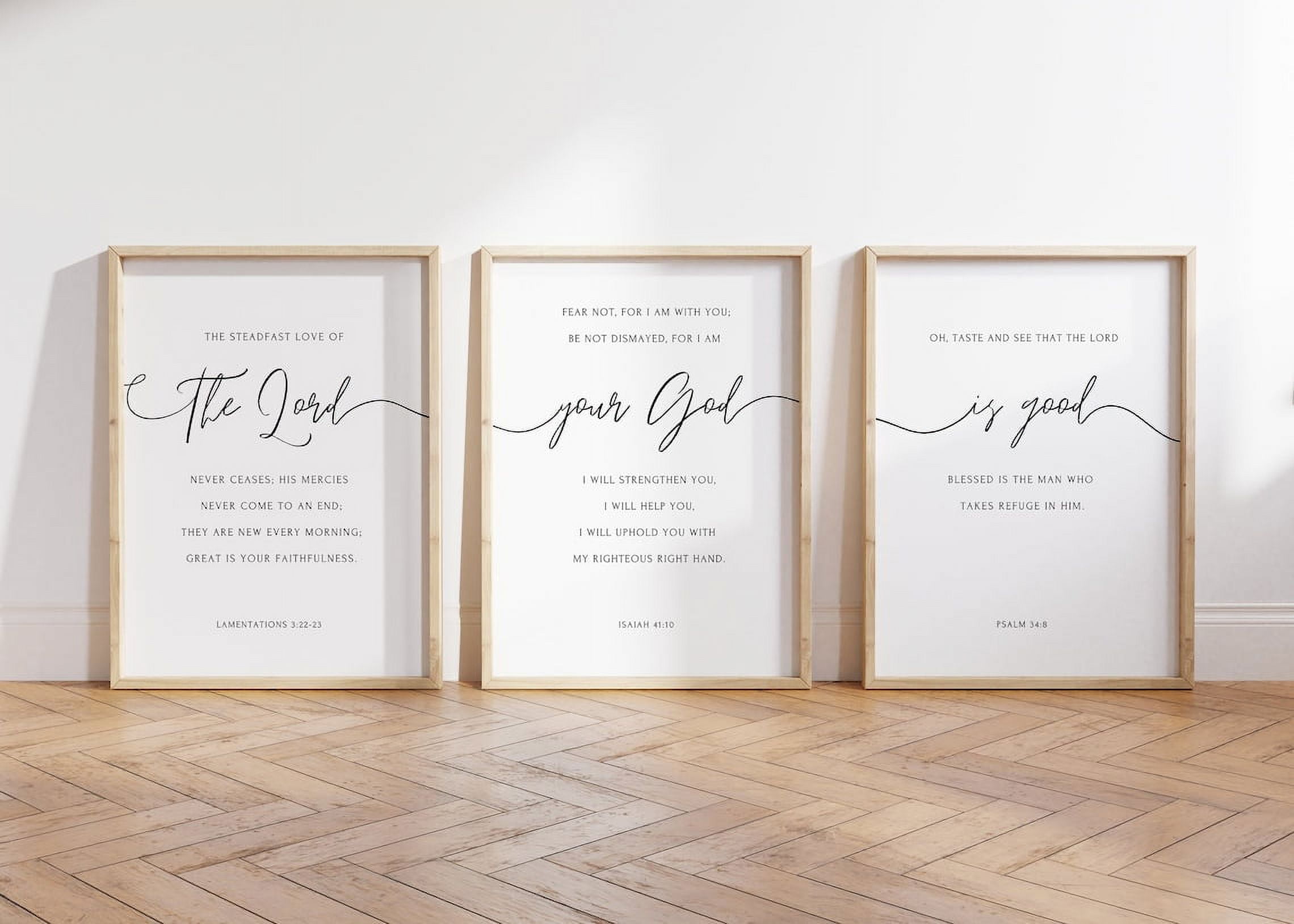 3 Piece Framed Art Prints Bible Verse Bundle Poster Pictures The Lord ...