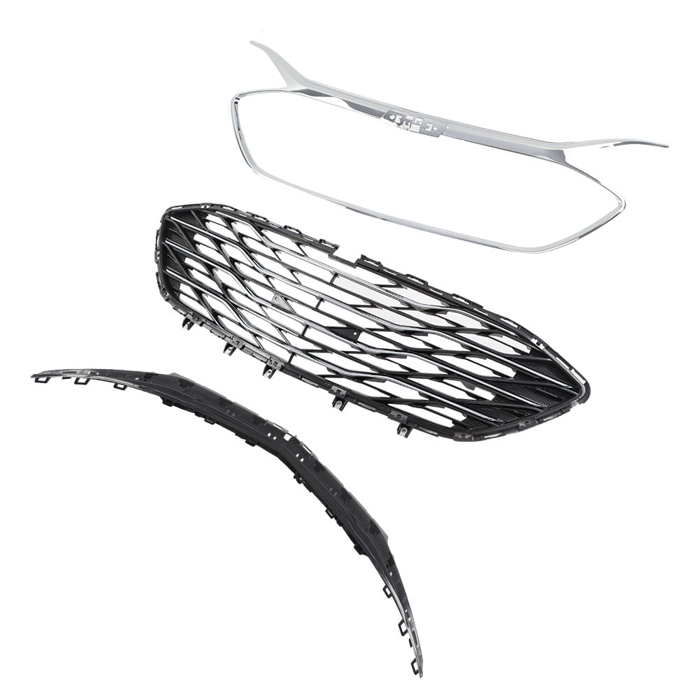 3-Piece Front Bumper Upper & Lower Grille Grill Set Replaces for ...