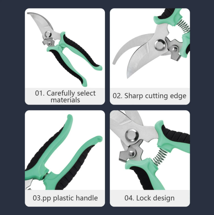 3-Piece Gardening Pruner Set with Locking Stainless Steel Shears ...