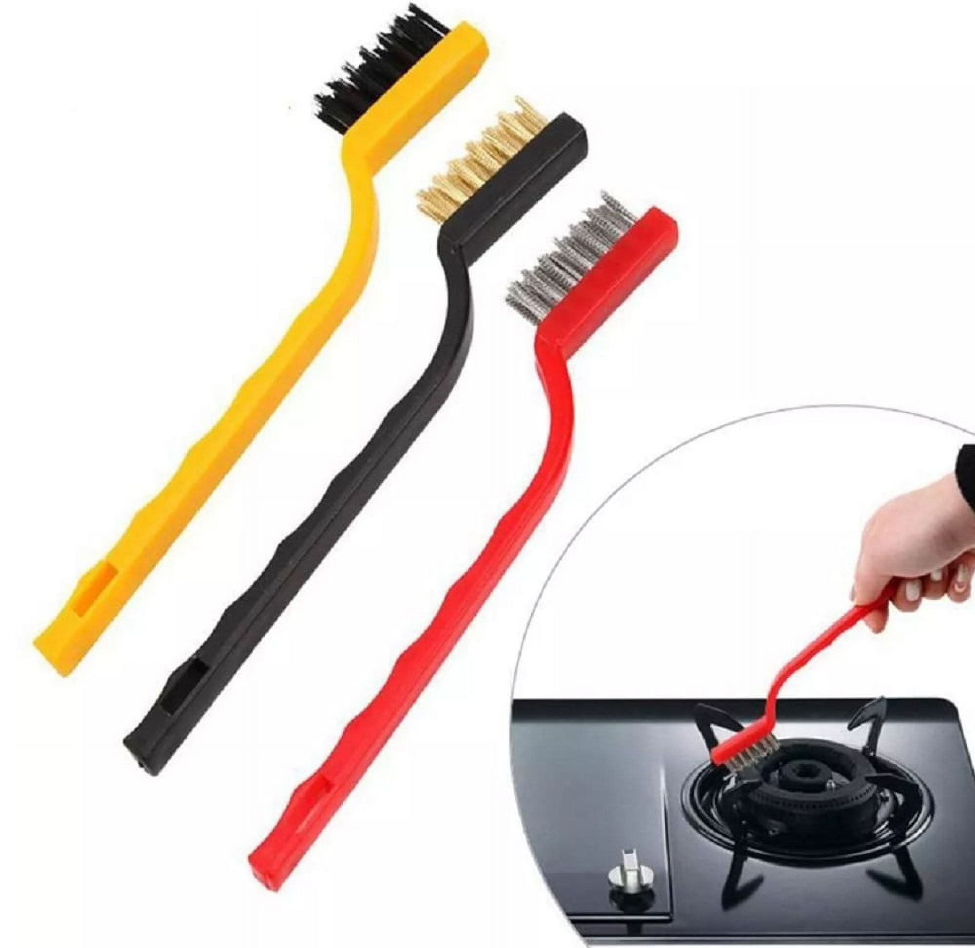 3-Piece Gas Stove Cleaning Brush Set – Durable Kitchen Scrub, Wire ...