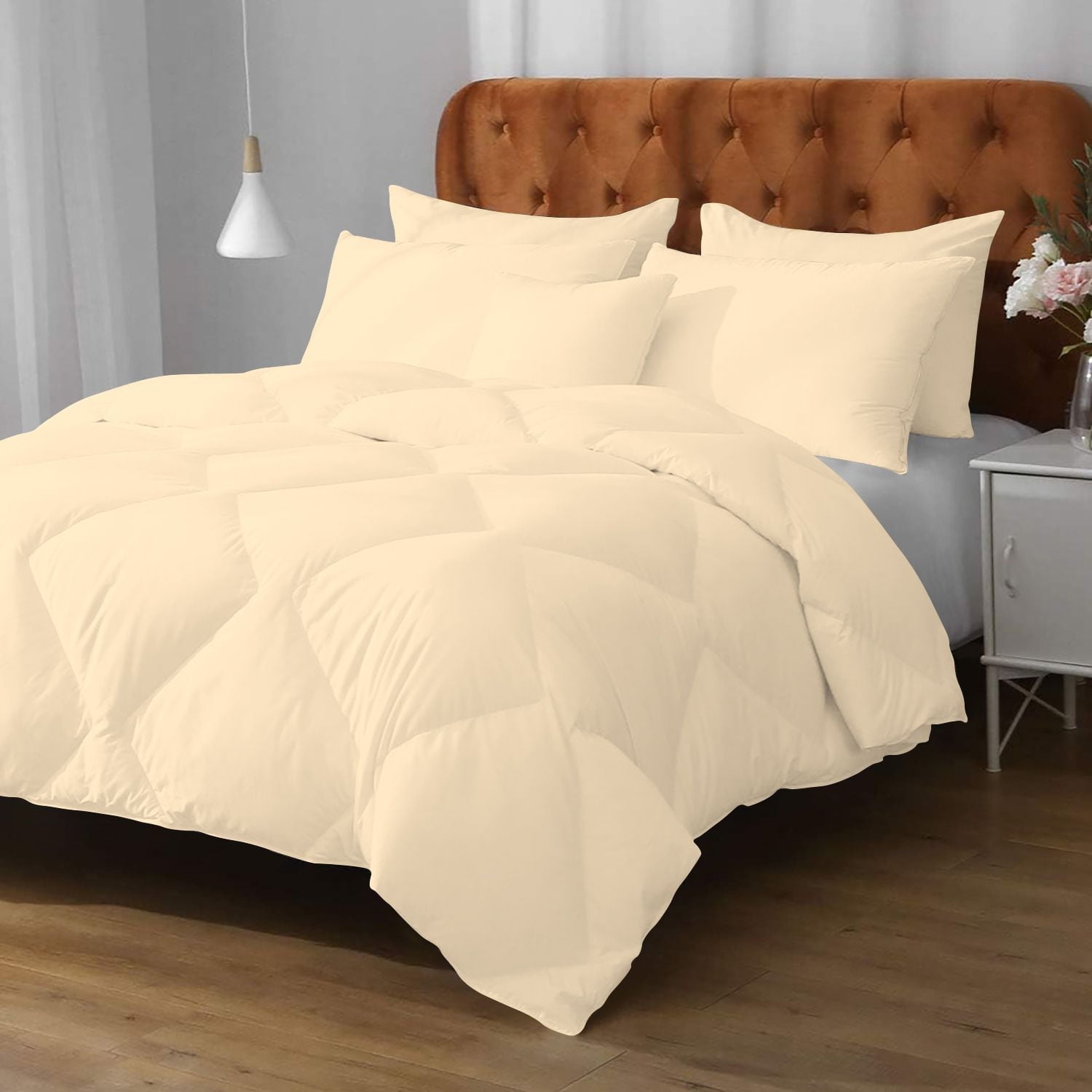 3 Piece Geometric Grid Design Comforter Set, 800 TC, 100% Egyptian ...