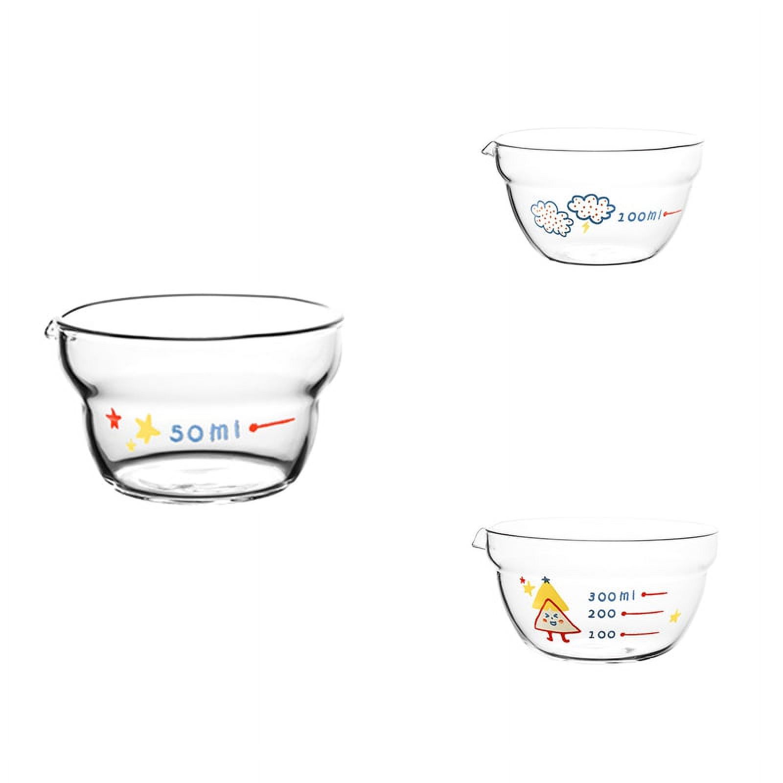 3 Piece Glass Measuring Cup Set, Includes 50ml, 100ml, and 300ml ...