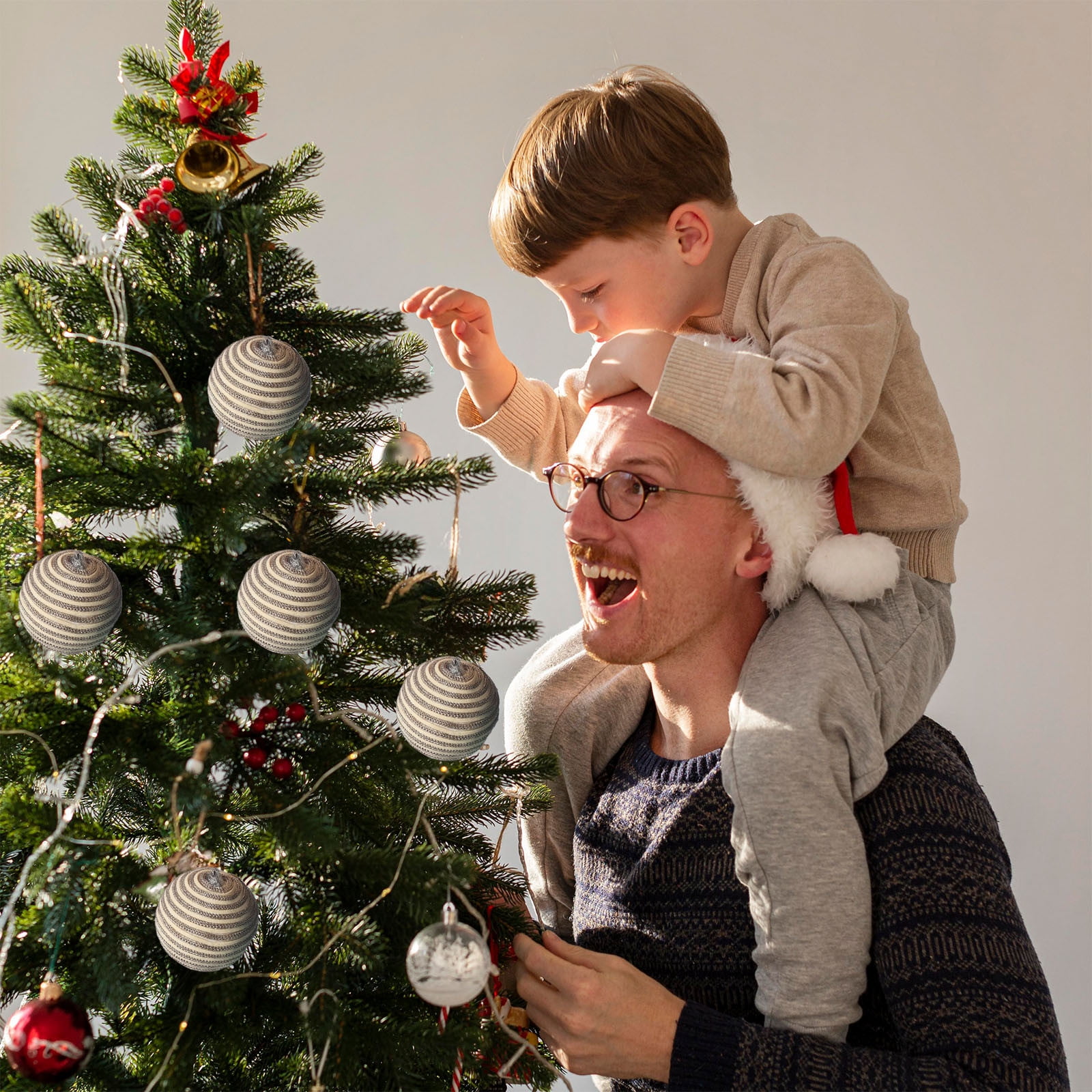 3-Piece Glitter Christmas Balls Set, Sparkling Tree Ornaments, Shiny ...