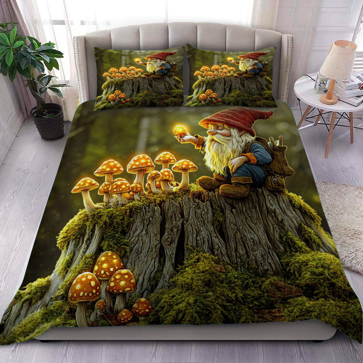 3-Piece Gnome 3D Duvet Cover Set – Cute Animal Print Bedding for Boys ...