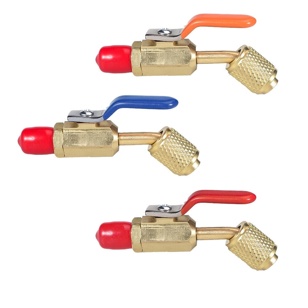 3-Piece Gold Safety Refrigerant Coupler Set - 1/4" Male Air ...