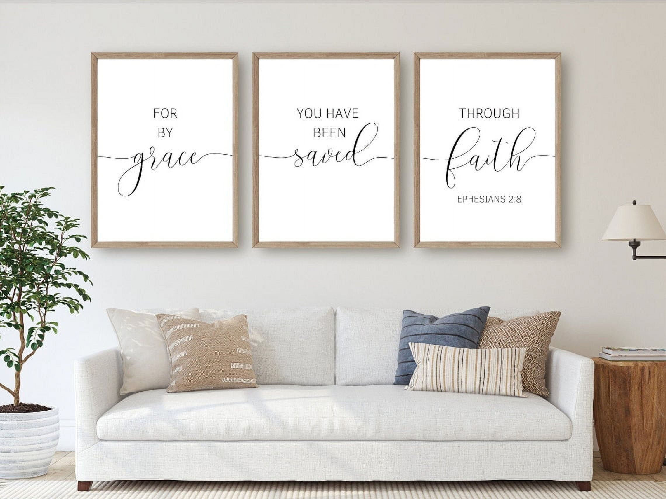 3 Piece For By Grace You Have Been Saved Through Faith Poster Prints ...