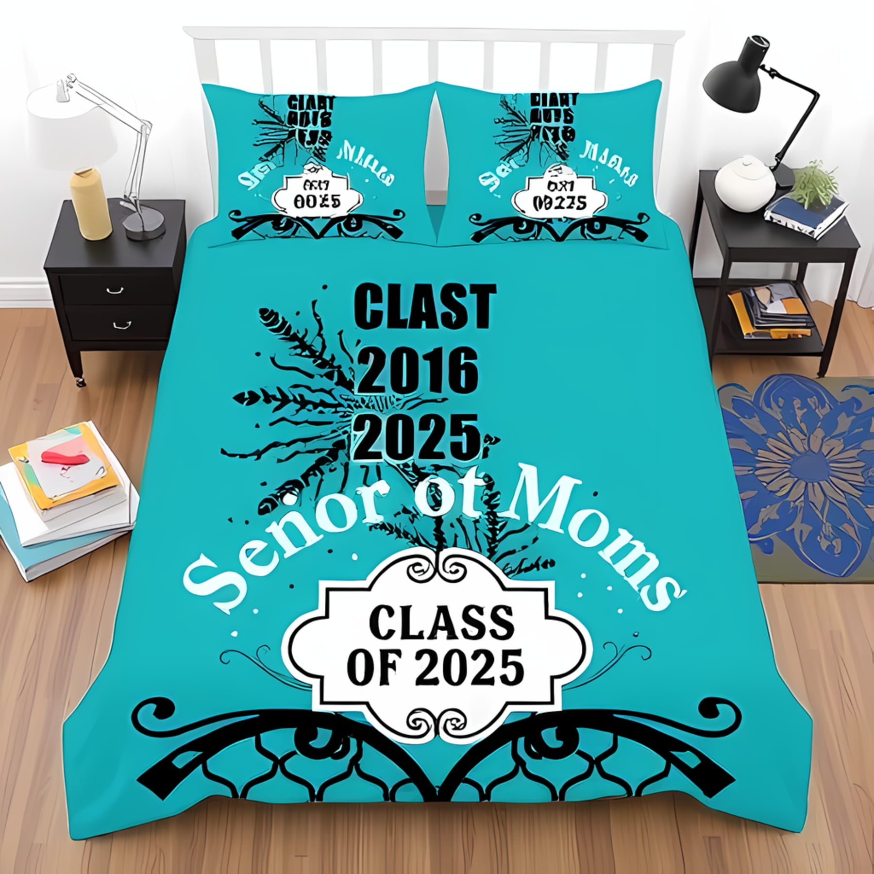 3-Piece Graduation Duvet Cover Set - CLASS OF 2025 & Senior of Moms ...