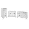 3-Piece Granville Solid Wood Tall Narrow Chest Double Dresser ...
