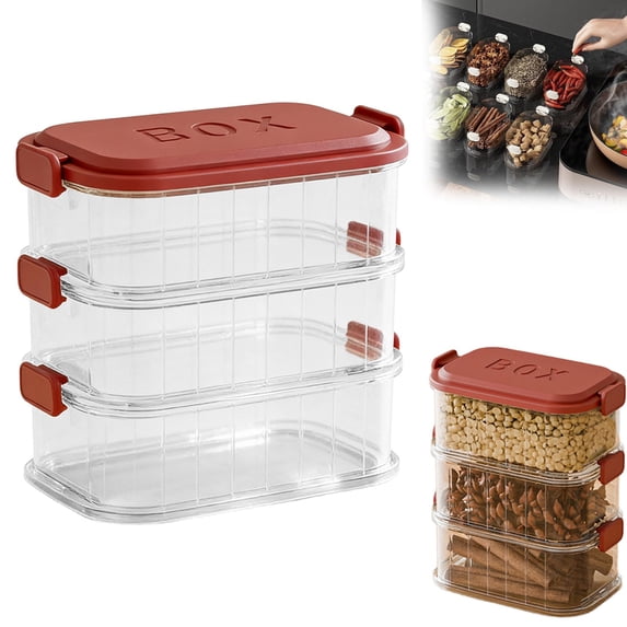 3-Piece Green Food Storage Containers with Lids – Airtight, Stackable ...