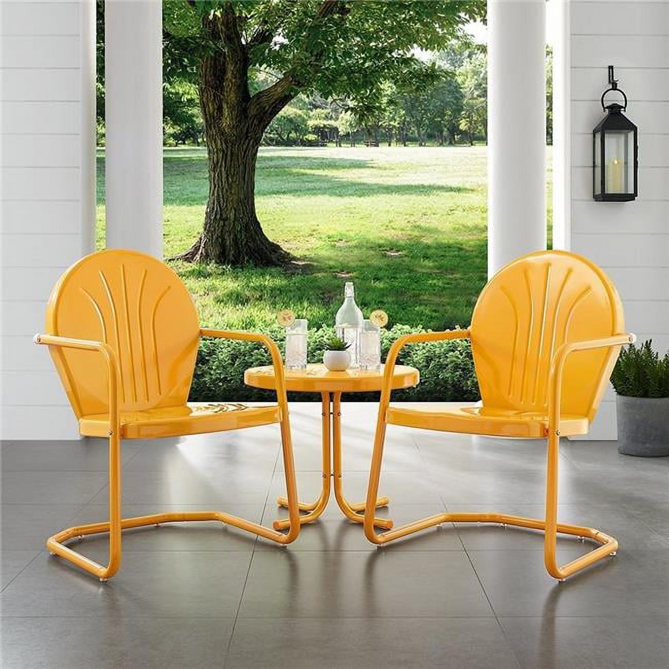3 Piece Griffith Metal Outdoor Conversation Seating Set - Tangerine ...