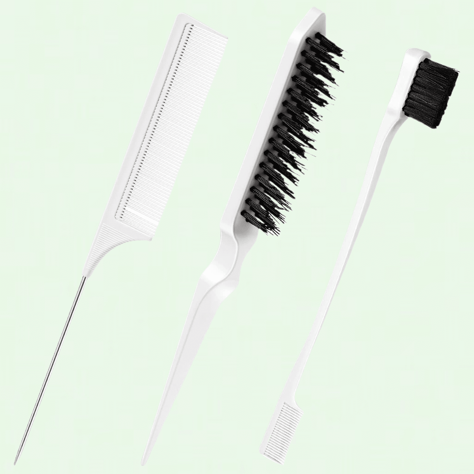 3-Piece Hair Brush Set for Black Hair - Edge Control Brush, Bristle ...