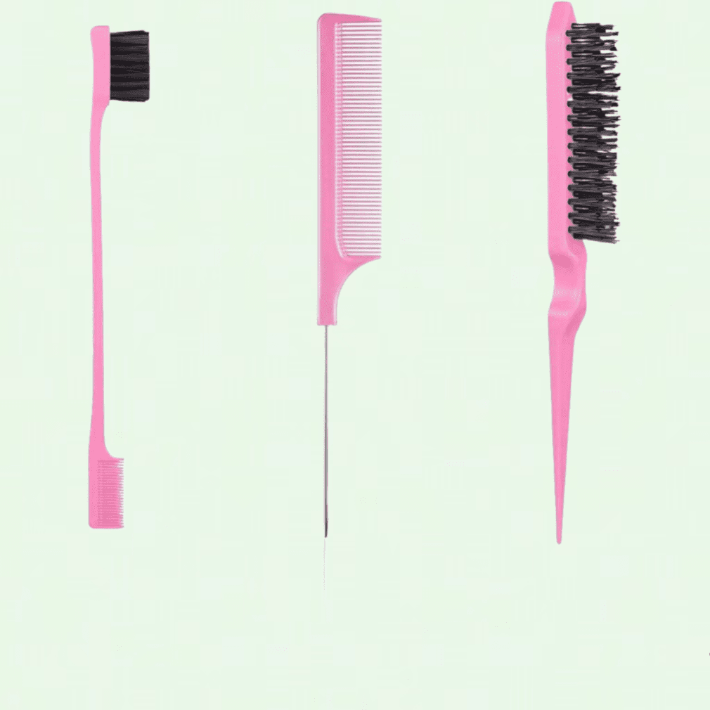 3-Piece Hair Styling Comb Set for Women, Babies, and Kids - Pink ...